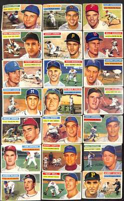 1956 Topps GOOD avg lot 47 different baseball cards vy low grade BV$865 ...