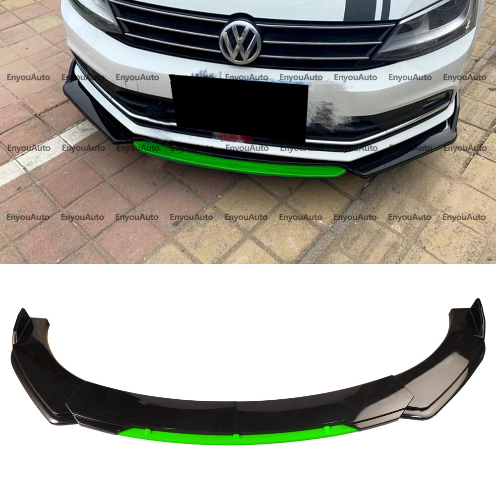For Volkswagen Jetta Front Bumper Lip Spoiler Splitter Gloss Black ...