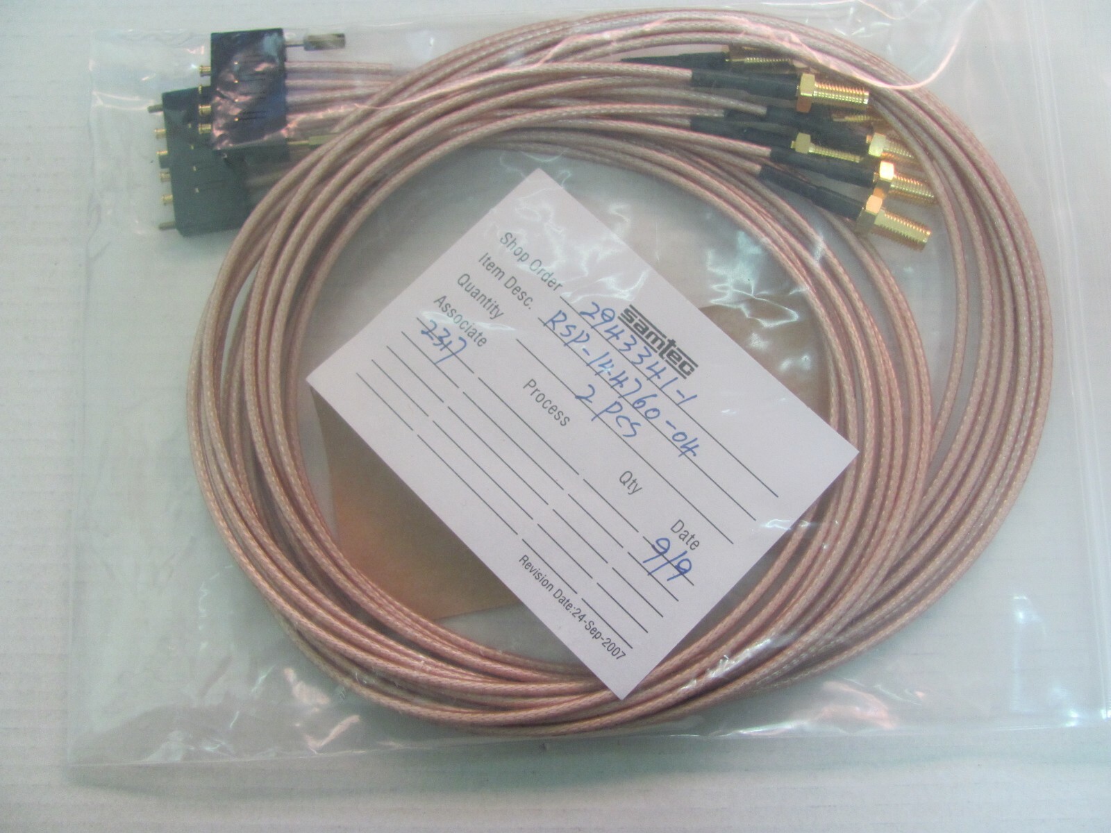 2x Samtec Male MMCX to Female SMA Coaxial Cable Assembly, 100Cm Length ...