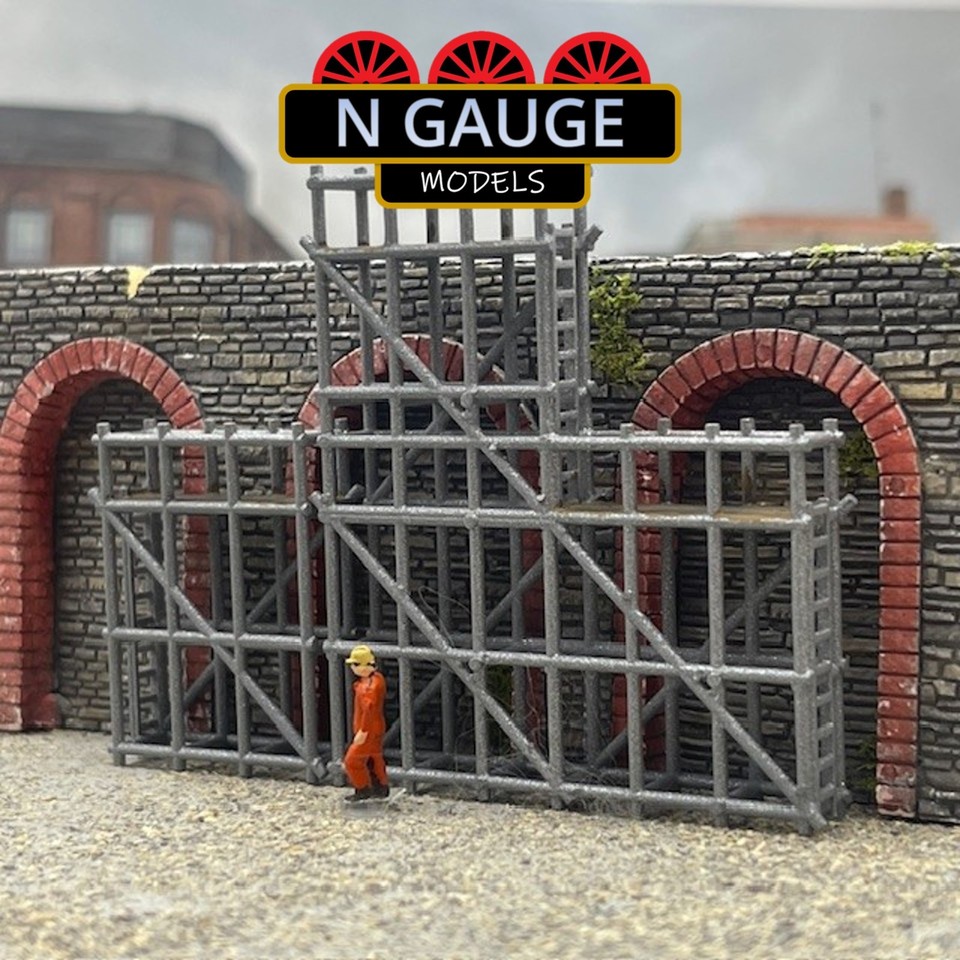 PAINTED - N Scale Gauge 1:148 Scaffold Set - Scaffolding (Construction ...
