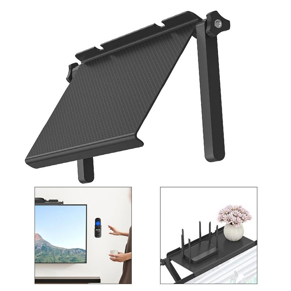Black 13 Inch Adjustable TV Top Shelf For Router For Cable Box Easy ...