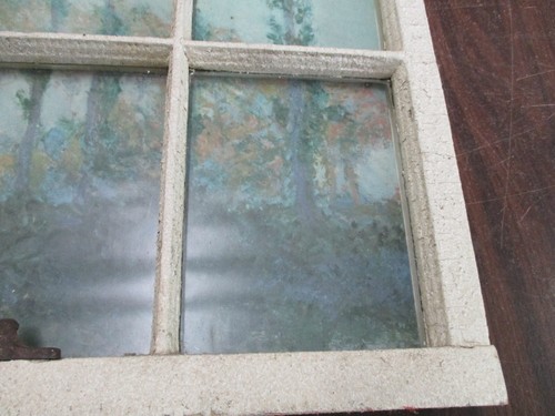 Antique 9 Pane Window with Attached Painting 29"x22" | eBay