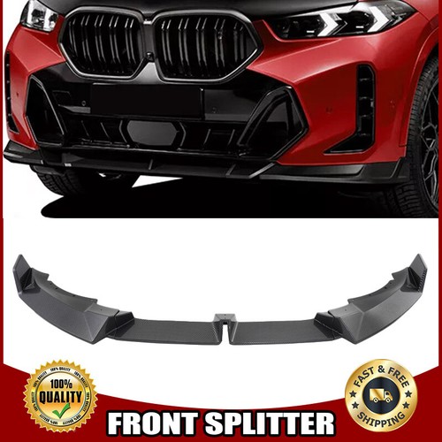 For BMW G06 X6 M Sport 2023 2024 Carbon Fiber Front Bumper Lip Splitter ...