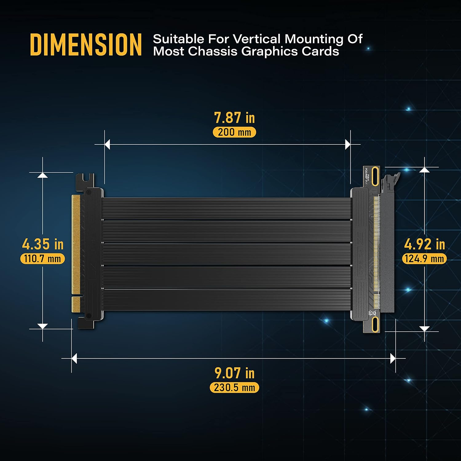 PCIE Gen 4 16X Extreme Flexible, High Speed Riser Cable PCI Express 4.0 ...