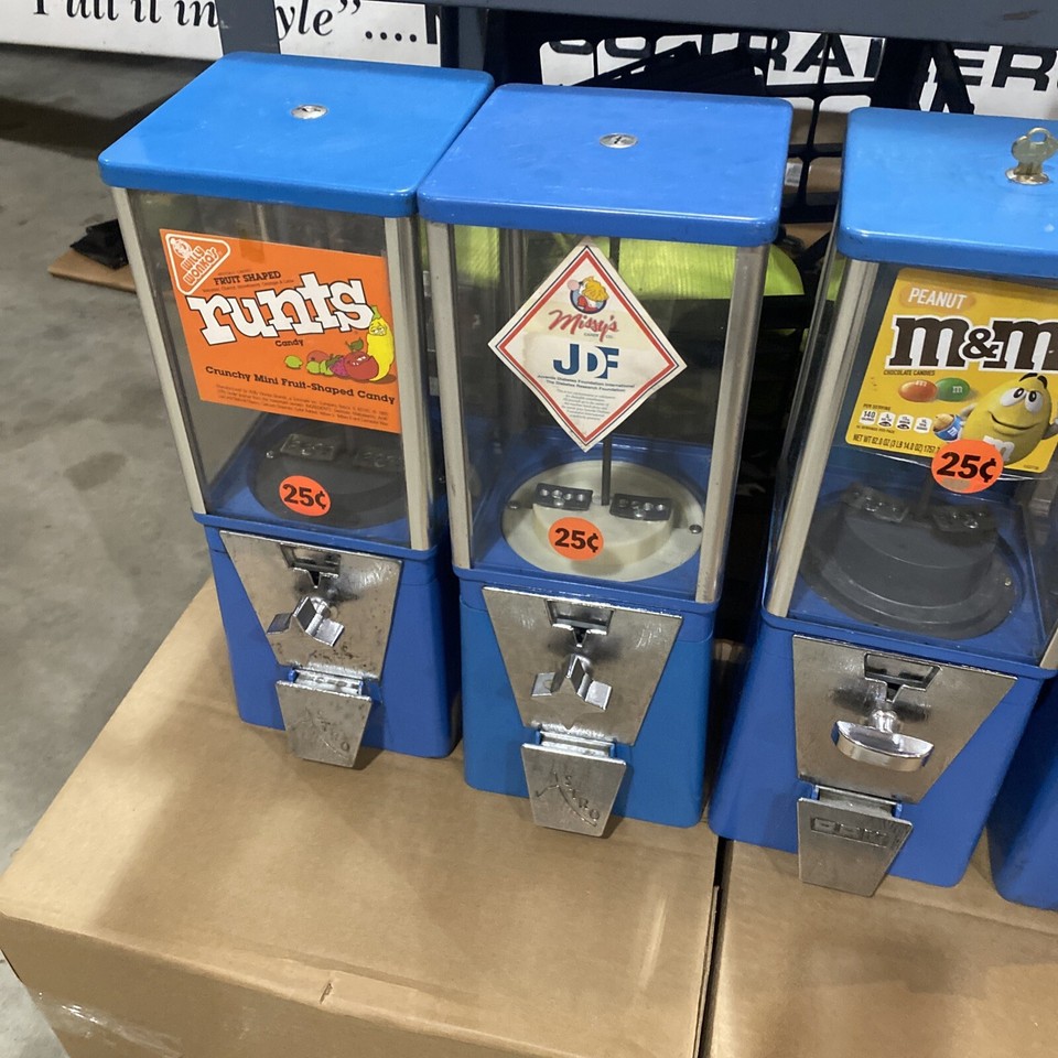 4 OAK Vista Candy Peanut Gumball Toy 25 cent Vending machines Made In ...