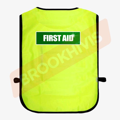 FIRST AID HI VIZ VIS WAISTCOAT VEST TABARD JACKET MEDICAL AMBULANCE ...