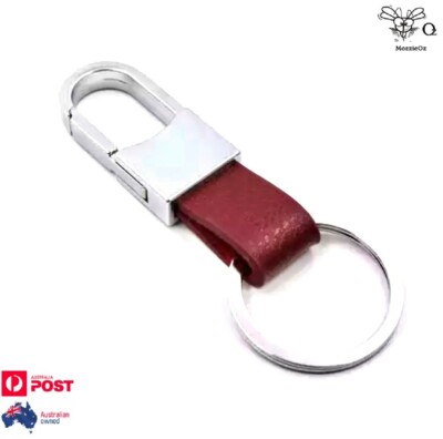 Leather Key Ring Waist Belt Key Fob Keychain Brown/Silver | eBay