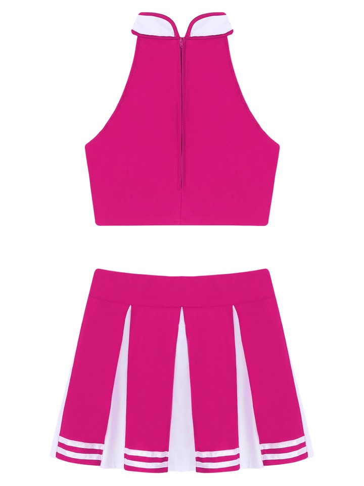Women Cheer Leader Costume Mini 2 Piece Cheerleading Fancy Dress Outfit ...