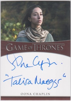 GAME OF THRONES LEGENDS OF REALM OONA CHAPLIN AS TALISA STARK AUTOGRAPH ...