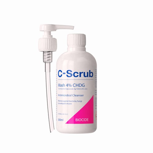 C Scrub Wash Chlorhexidine 4% w/v 500ml Anti Microbial Hand Skin ...