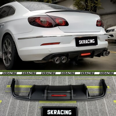 ABS Black Rear Bumper Diffuser Lip Spoiler Body Kits For Volkswagen CC ...