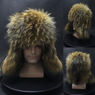 ARKTIKA® Siberian Raccoon Full Fur Hat Ushanka Trapper Men Women Unisex ...