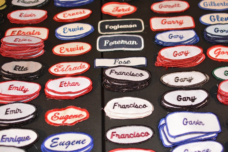 Employee Embroidered Worker Name Tag Sewn Patch for Uniform Work Shirt ...