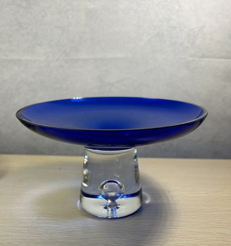 Block Stockholm Cobalt Blown Glass Elegant Style Candle Holder/dish ...