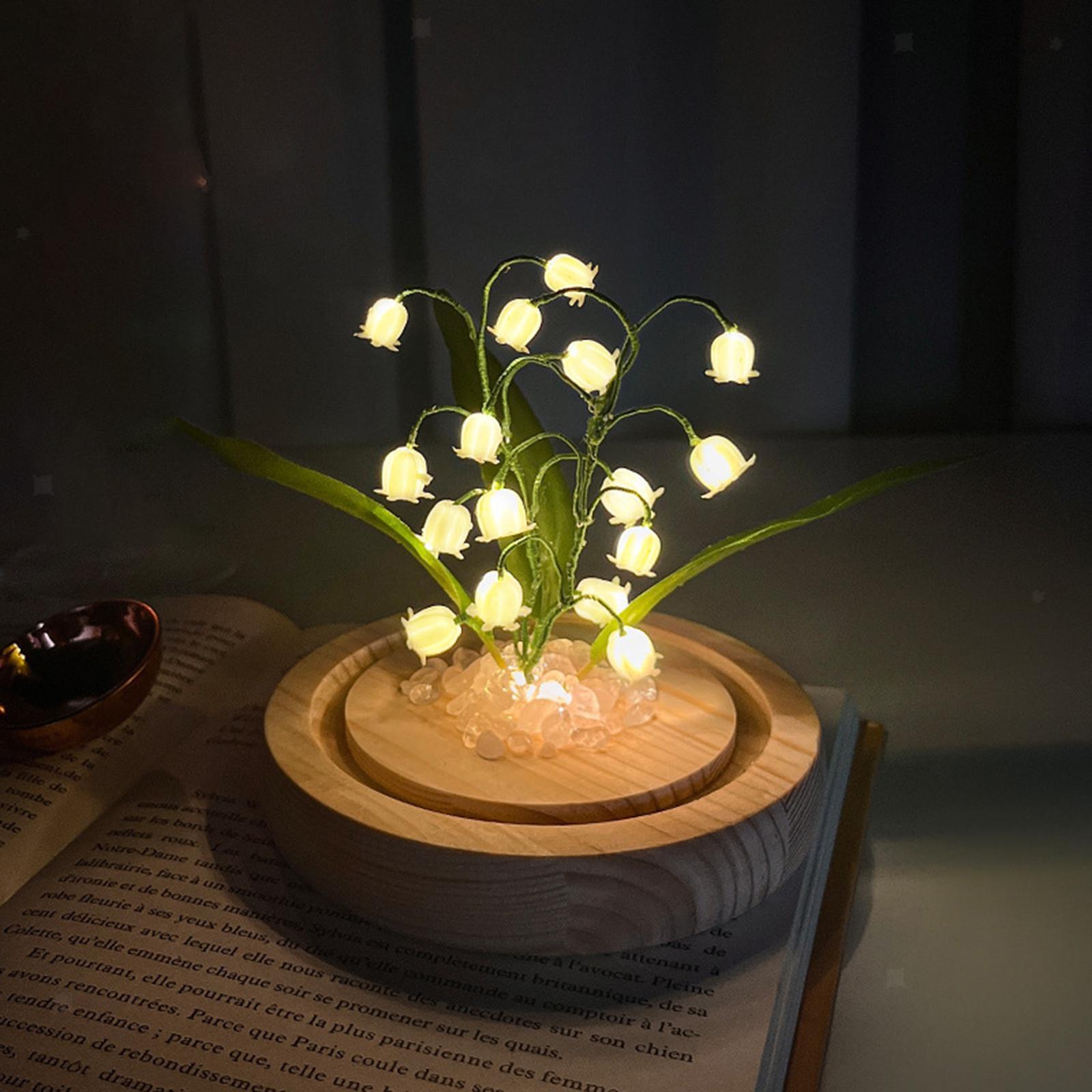 Flowers Night Light DIY Material Battery Operated Dome Bedroom ...