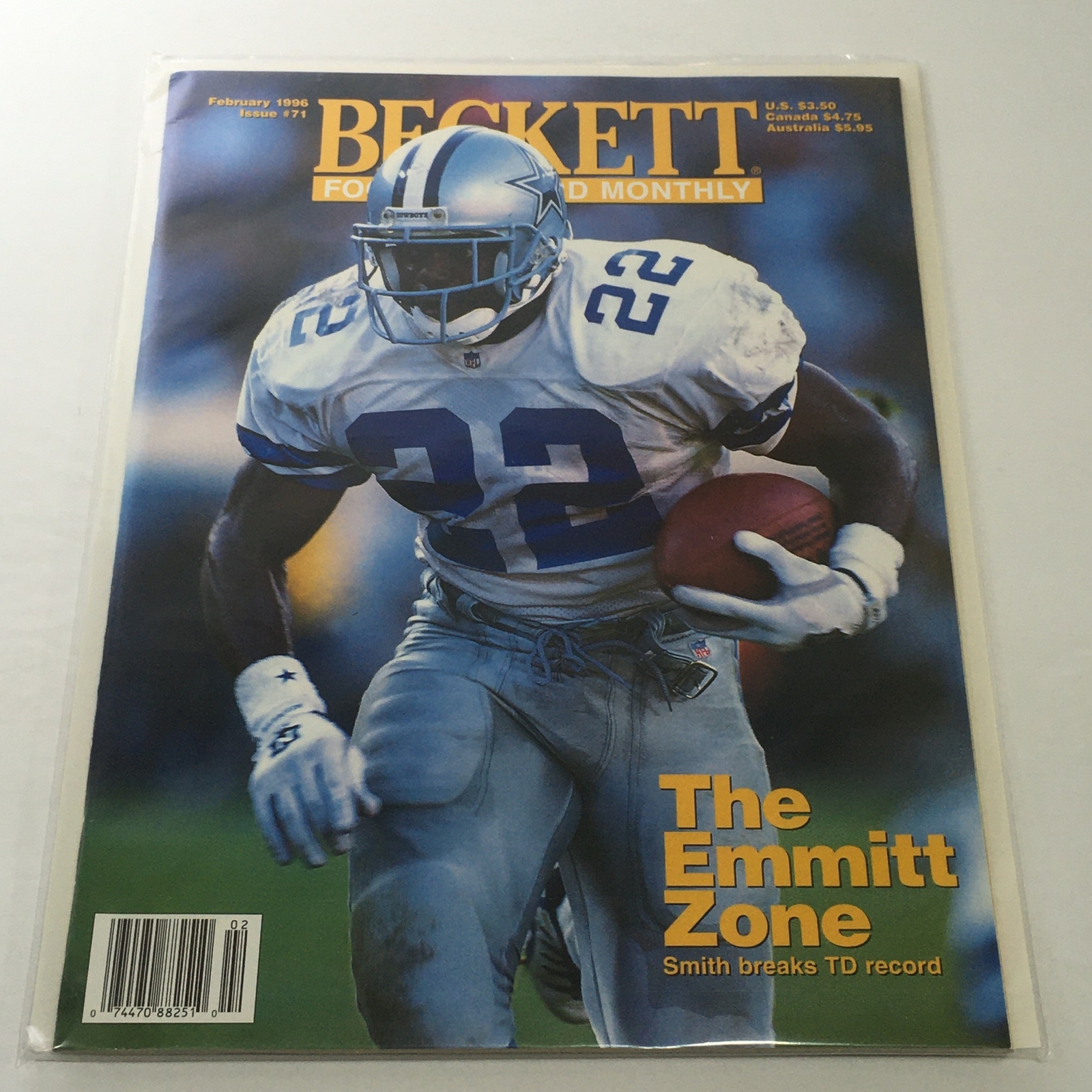 Beckett Football Card Monthly: February 1996 Issue #71 - The Emmitt ...