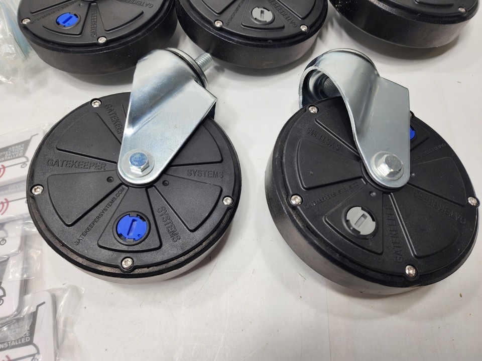 5 Sets Of Gatekeeper W-9470B 5" Shopping Cart Smart Wheel Caster Anti ...