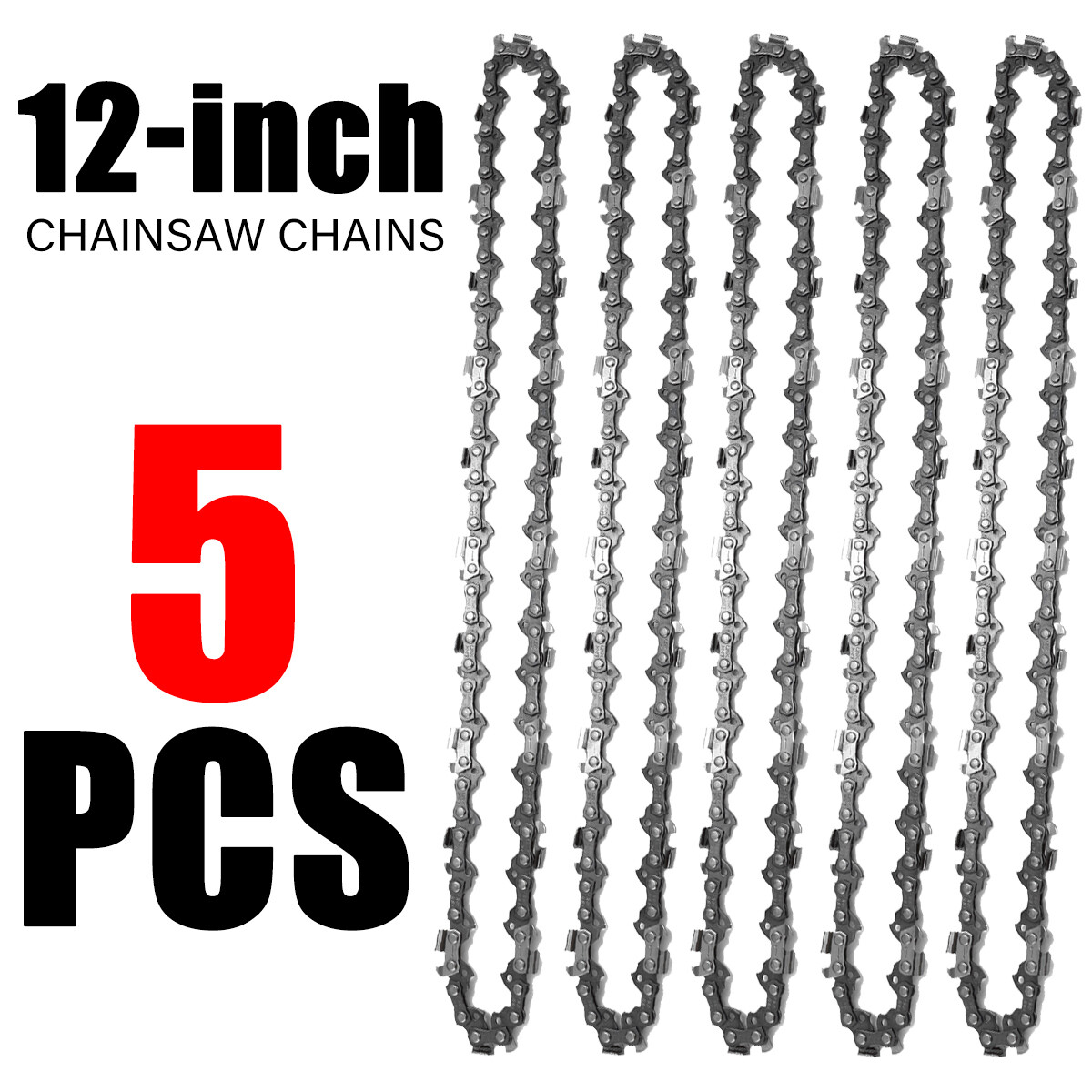 12-inch Chainsaw Chains 45DL 3/8 LP .043 For Dewalt DCCS620P1 Ryobi ...
