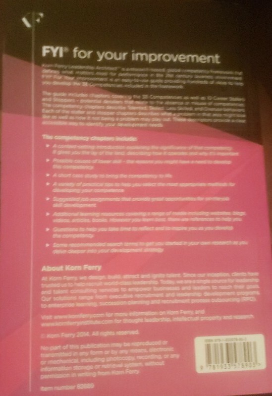 FYI: For Your Improvement - Competencies Development Guide, 6th Edition ...