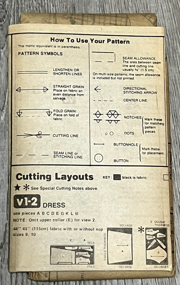 1983 Simplicity Sewing Pattern 6029 Womens Dress 2 Collars Sz 8 Vintage ...