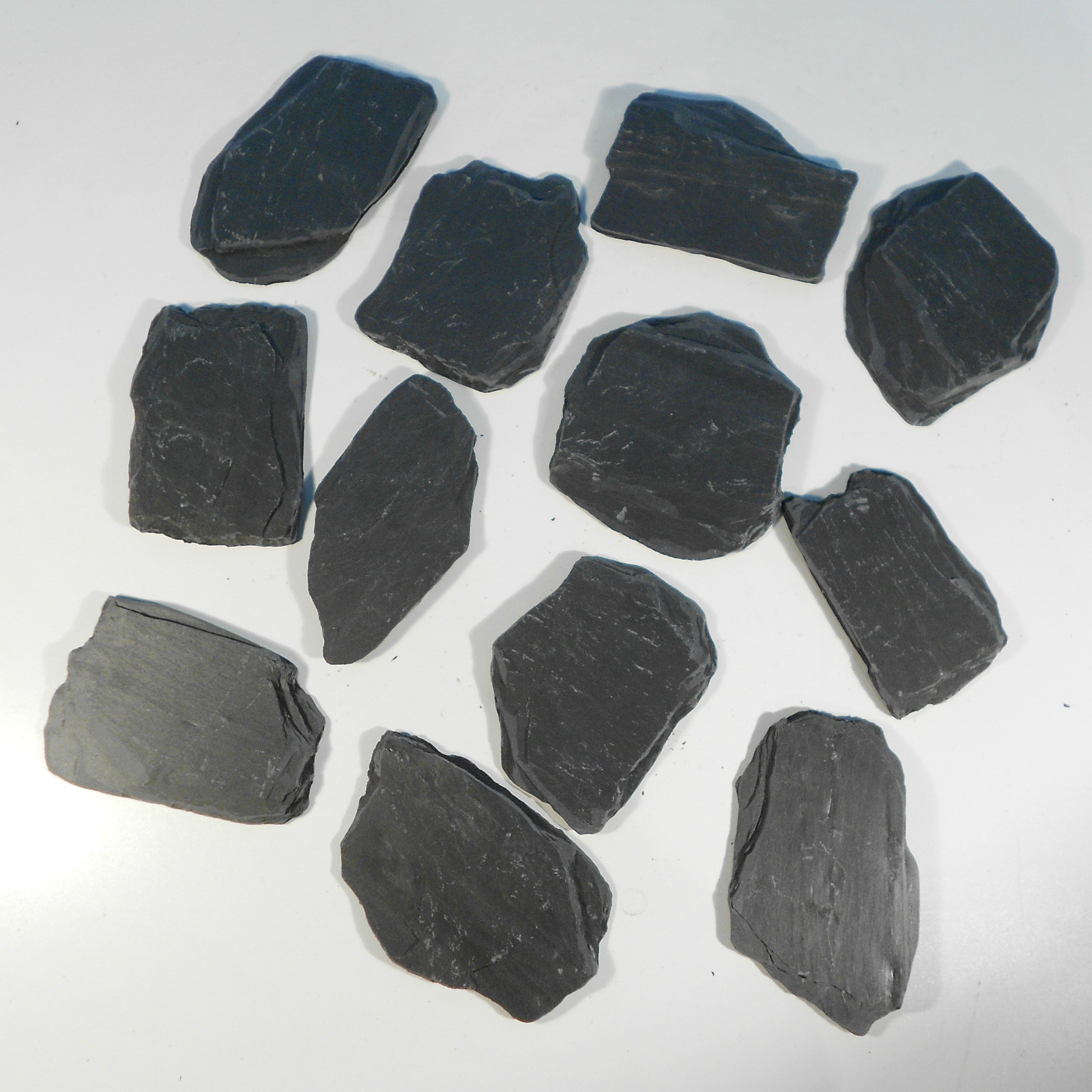 12x New NATURAL Flat SLATE Rock Gravel Pieces AQUARIUM or VIVARIUM ...
