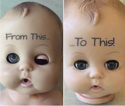Wide Neck Dolls Eye Swap Kit Blue 27mm Replace Sleep Moving Eyes Patti ...