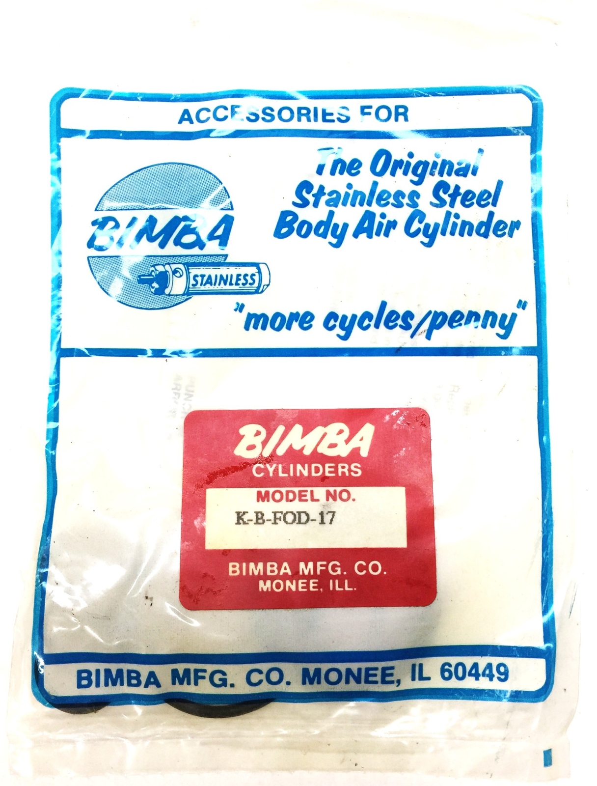 Bimba Pneumatic Cylinder Seal Kit K-B-FOD-17 NOS | eBay