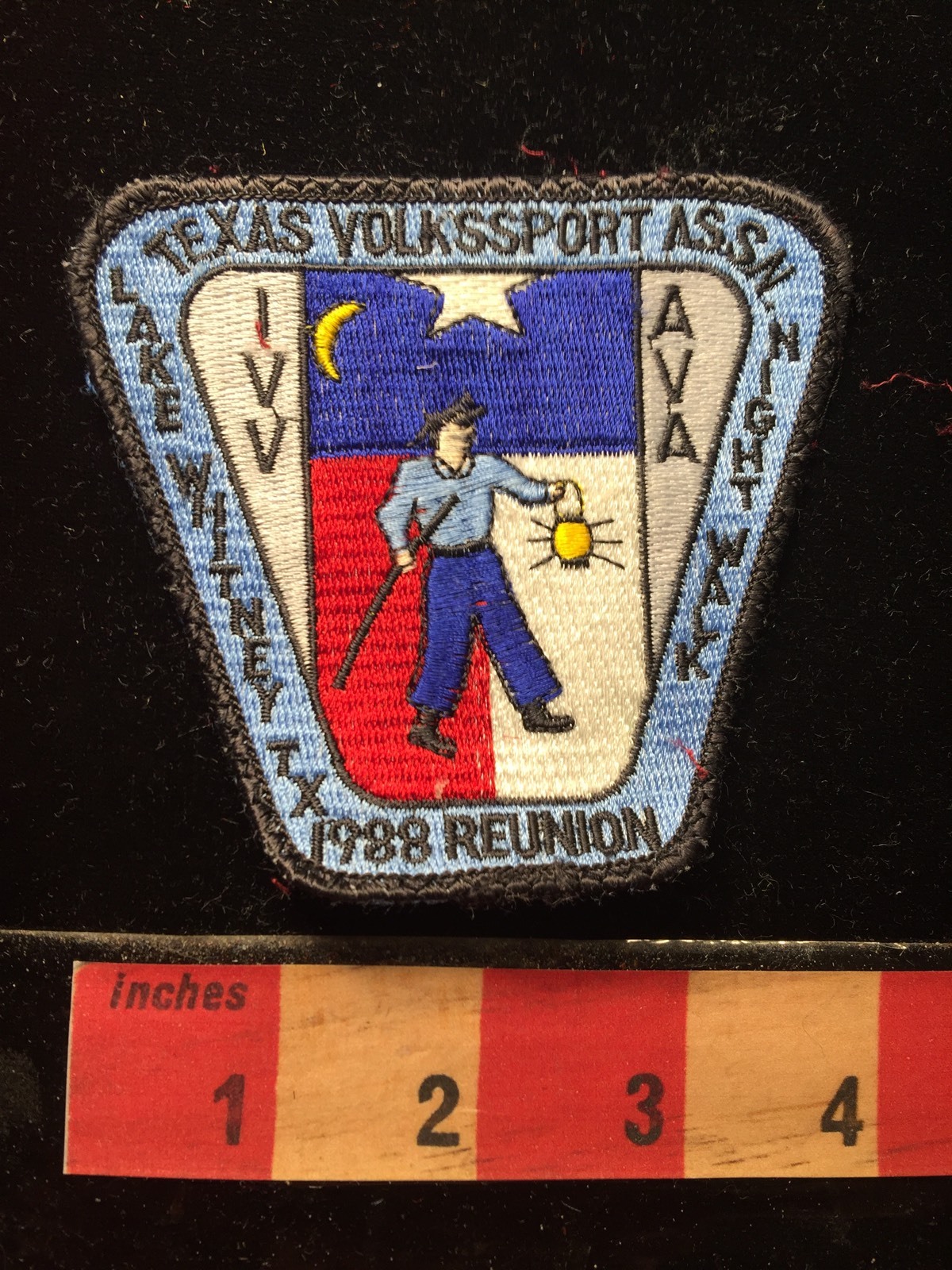 1988 LAKE WHITNEY Texas Volkssport Association Night Walk Patch AVA IVV ...