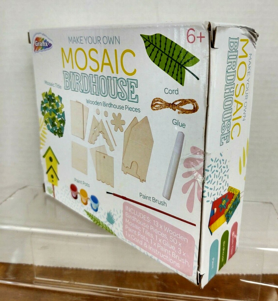 Grafix Make your Own Mosaic Birdhouse KidsAdult Outdoors Yard Garden ...