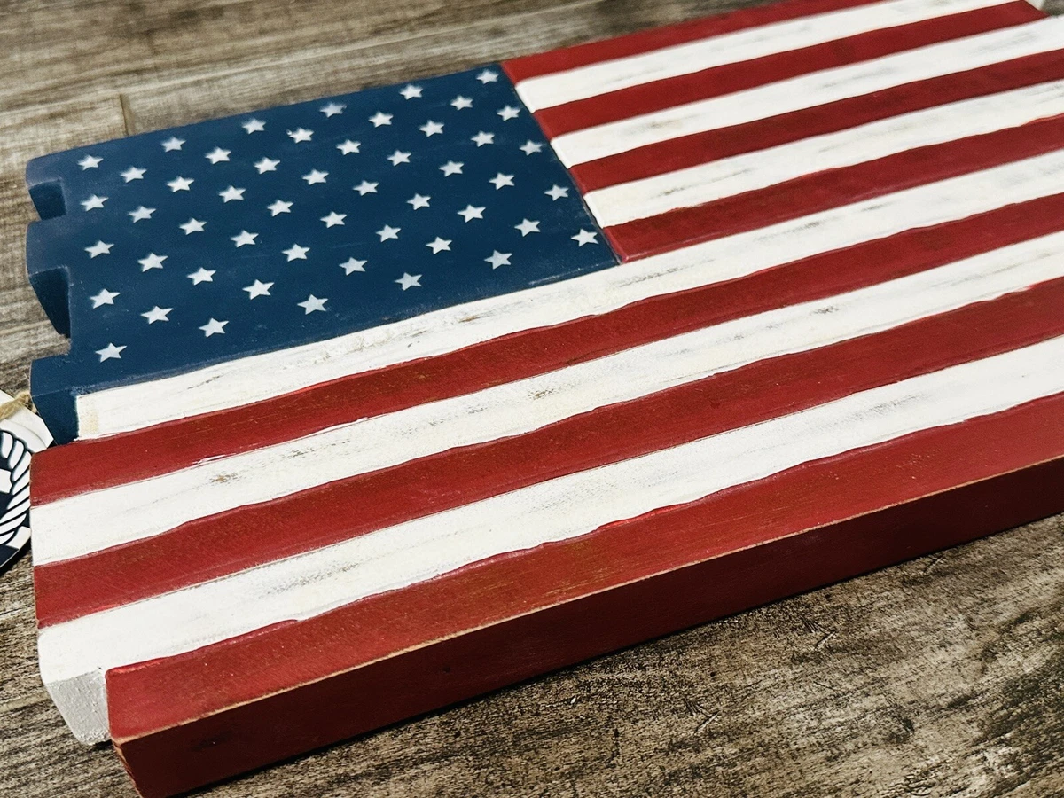 Rustic Vertical American Flag