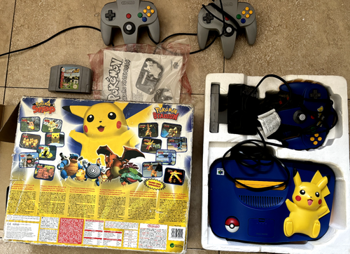 [N64/CIB/Boxed] Nintendo 64 Pokemon/ Pikachu Limited Edition - Blue ...