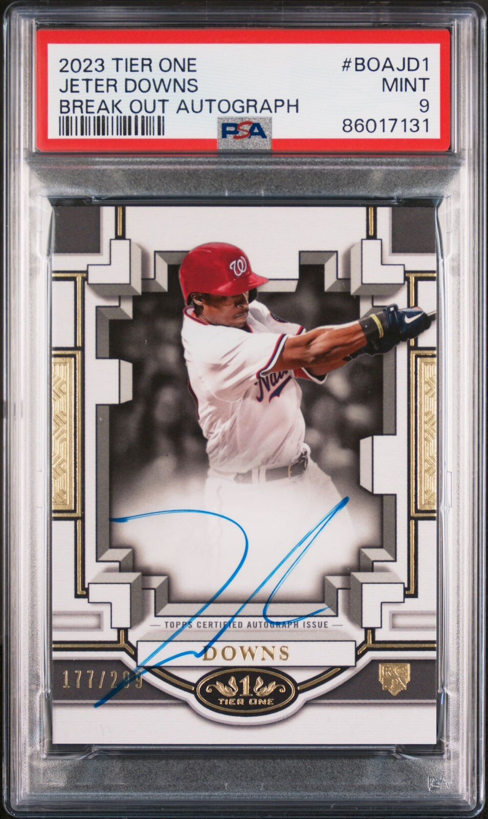 2023 Topps Tier One - Breakout Autographs Jeter Downs #BOA-JD1 /299 (AU ...