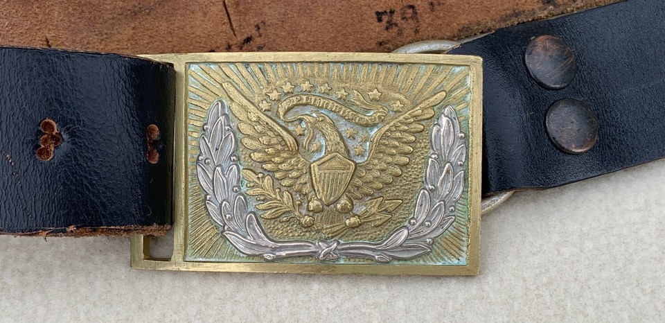 Civil War Saber or Sword Belt, Hardee Eagle Buckle, Swivel Snaps, 40" L ...