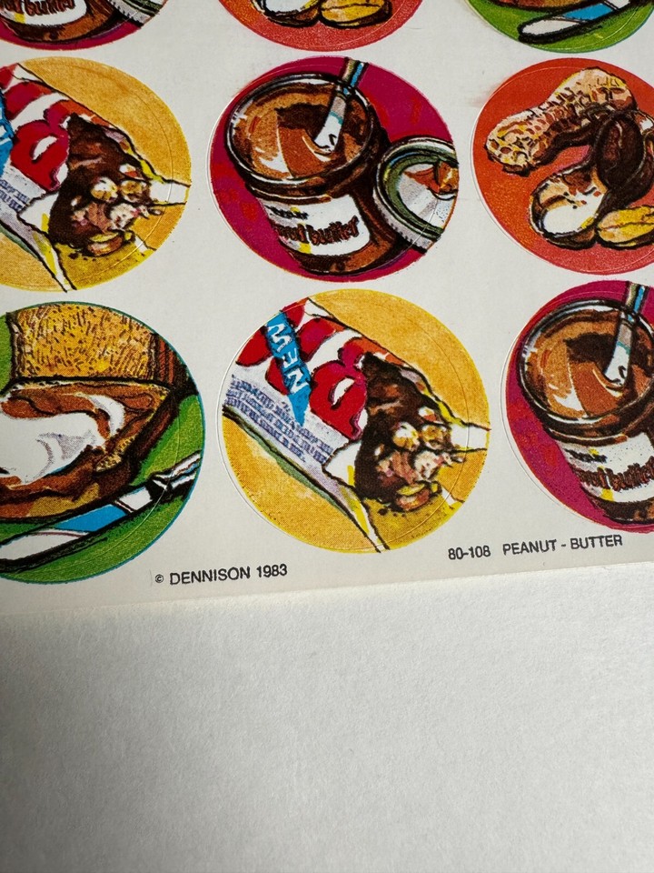 Vintage 1983's Dennison Peanuts & Butter Bread Scrapbooking Sticker ...
