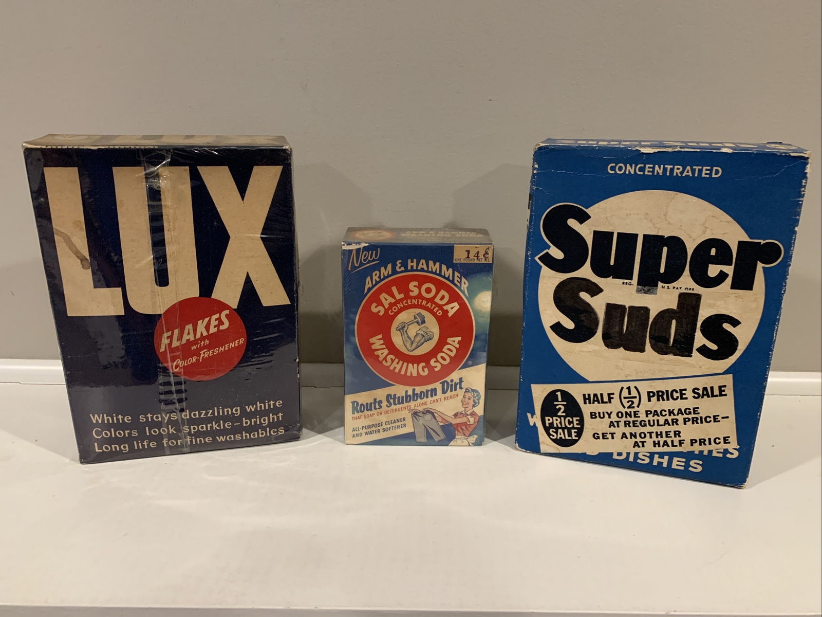 Vintage Old ARM & HAMMER SAL, LUX, & SUPER SUDS Unopened 1940s-50s | eBay