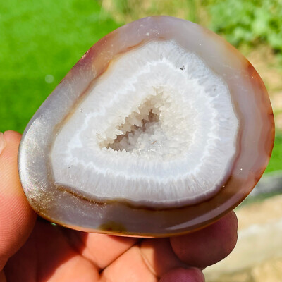 197g Natural Red Flash Polished Carnelian Agate Geode Quartz Crystal ...