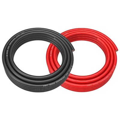 8 Gauge 25ft Black and 25ft RED Car Audio Power Ground Soft Touch Wire ...