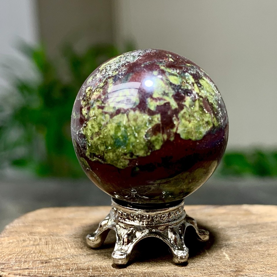19G Natural dragon blood stone quartz sphere crystal ball reiki healing ...