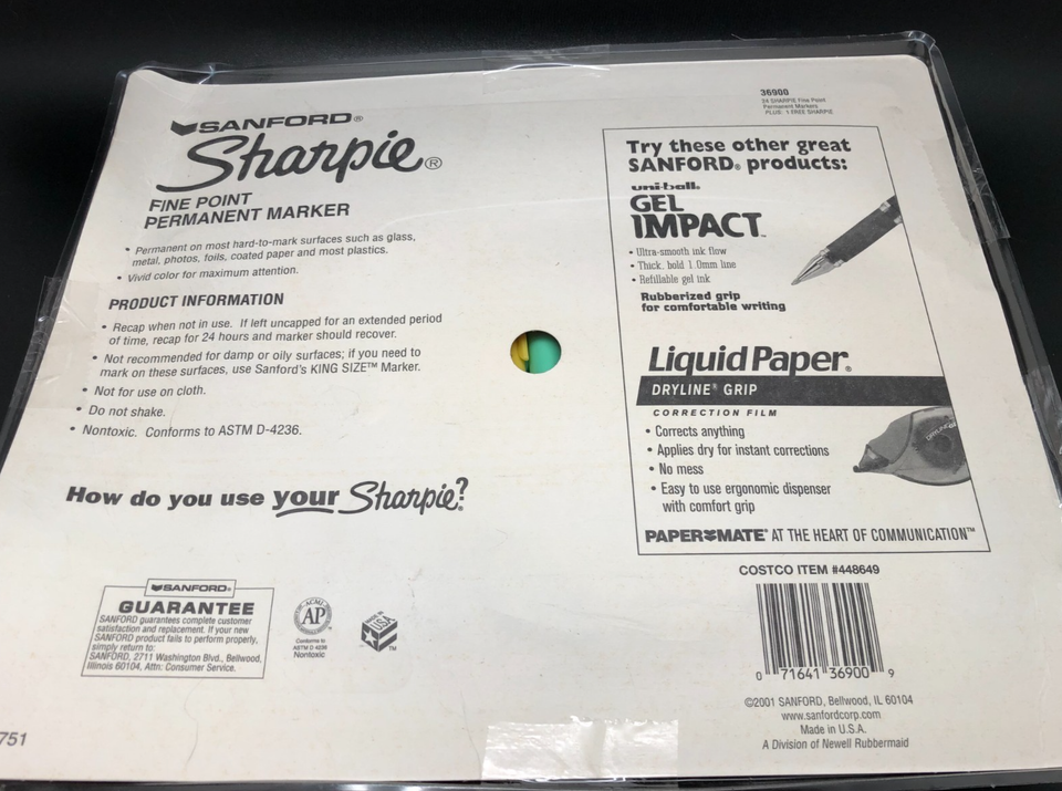 Sharpie Permanent Markers Fine Point Assorted Colors 24 Count NEW Open ...
