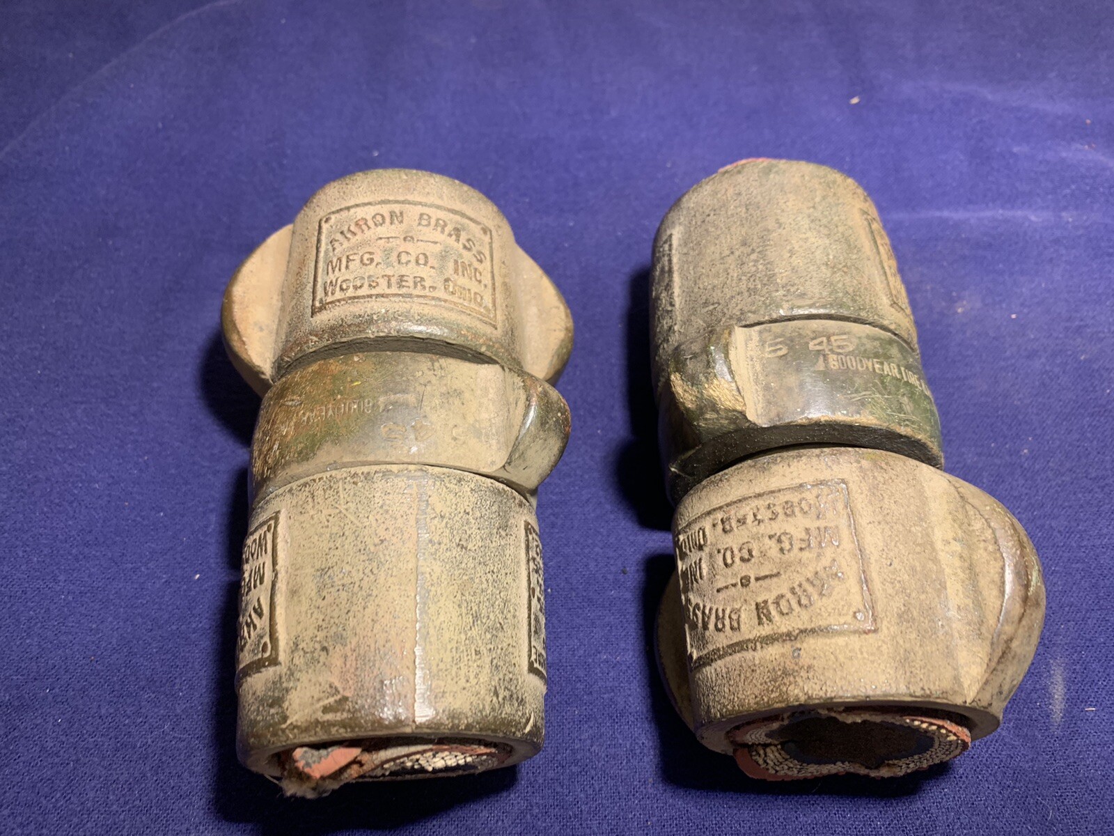 VINTAGE 1945 AKRON BRASS WOOSTER ROCKER LUG 4.5" BRASS FIRE HOSE ...