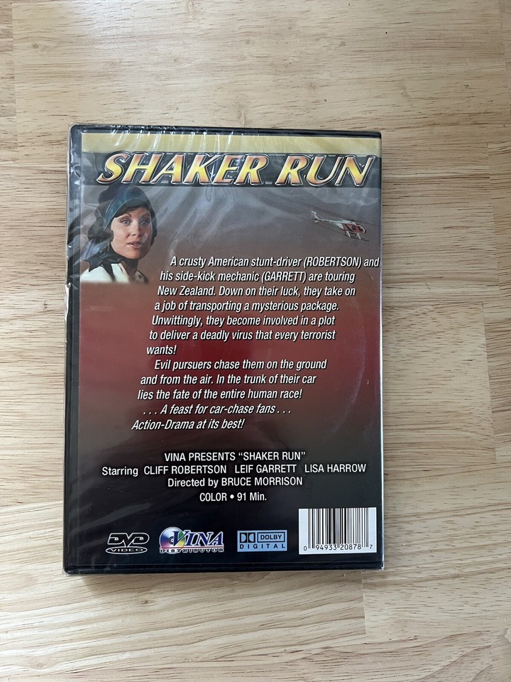 Shaker Run Sealed DVD Cliff Robertson Leif Garrett Brand New FREE ...