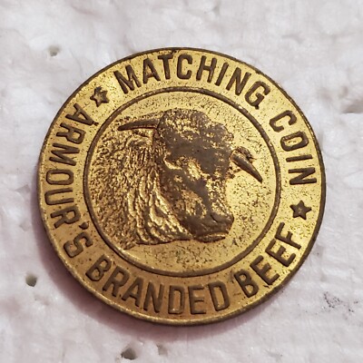 Bulls Head & Butt Pictorial Token Matching Coin Armour Branded Beef ...