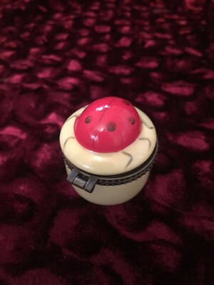 Ladybug Porcelain Trinket box (2'' x 1'') Cute! | eBay