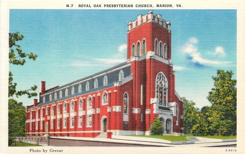 Marion Virginia~Royal Oak Presbyterian Church~1940s Postcard | eBay