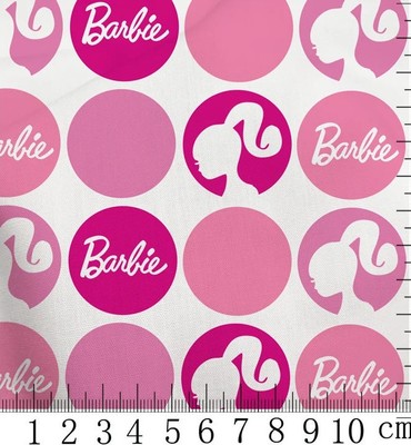 Barbie girl character doll pink polyCotton Fabric Half Yard (18” x 55 ...