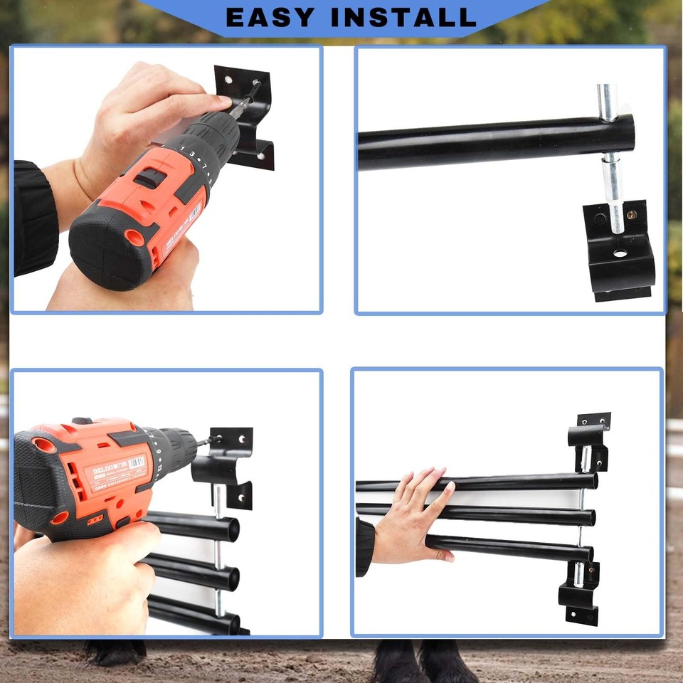 2 Pack Saddle Pad Rack with 3 Bar,Wall Mounted Swinging Horse Blanket ...