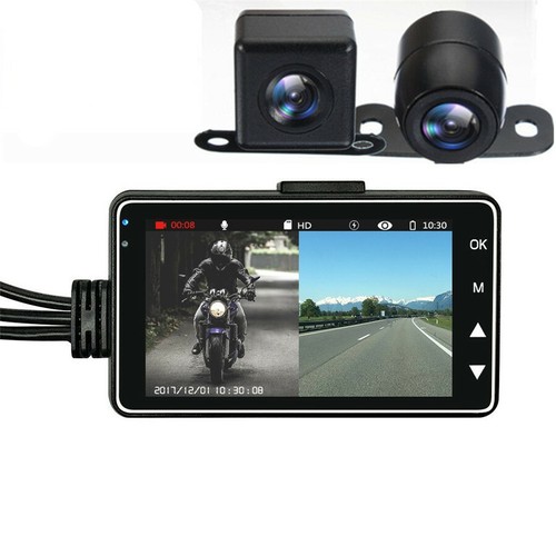 HD Motorcycle DVR Video Recorder Dash Cam Front Rear View Dual Camera ...