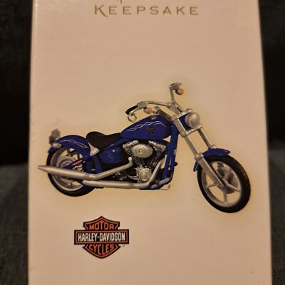 Hallmark Keepsake 2008 Blue Harley Davidson FXCWC Softail Rocker C ...