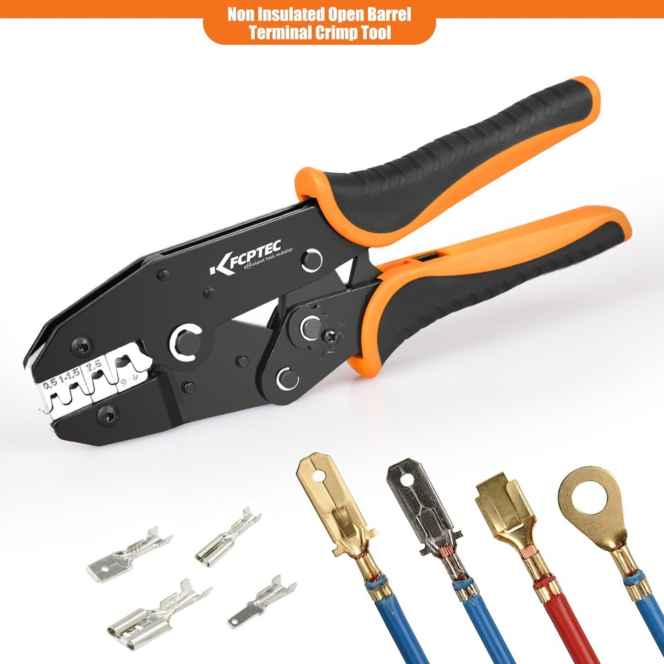 Ratchet Crimping Tool for Non-Insulated Open Barrel Terminals ...