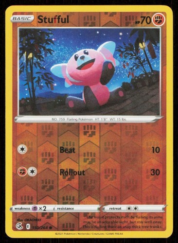 Stufful #150/264 Reverse Holo 2021 Pokemon Fusion Strike LP | eBay